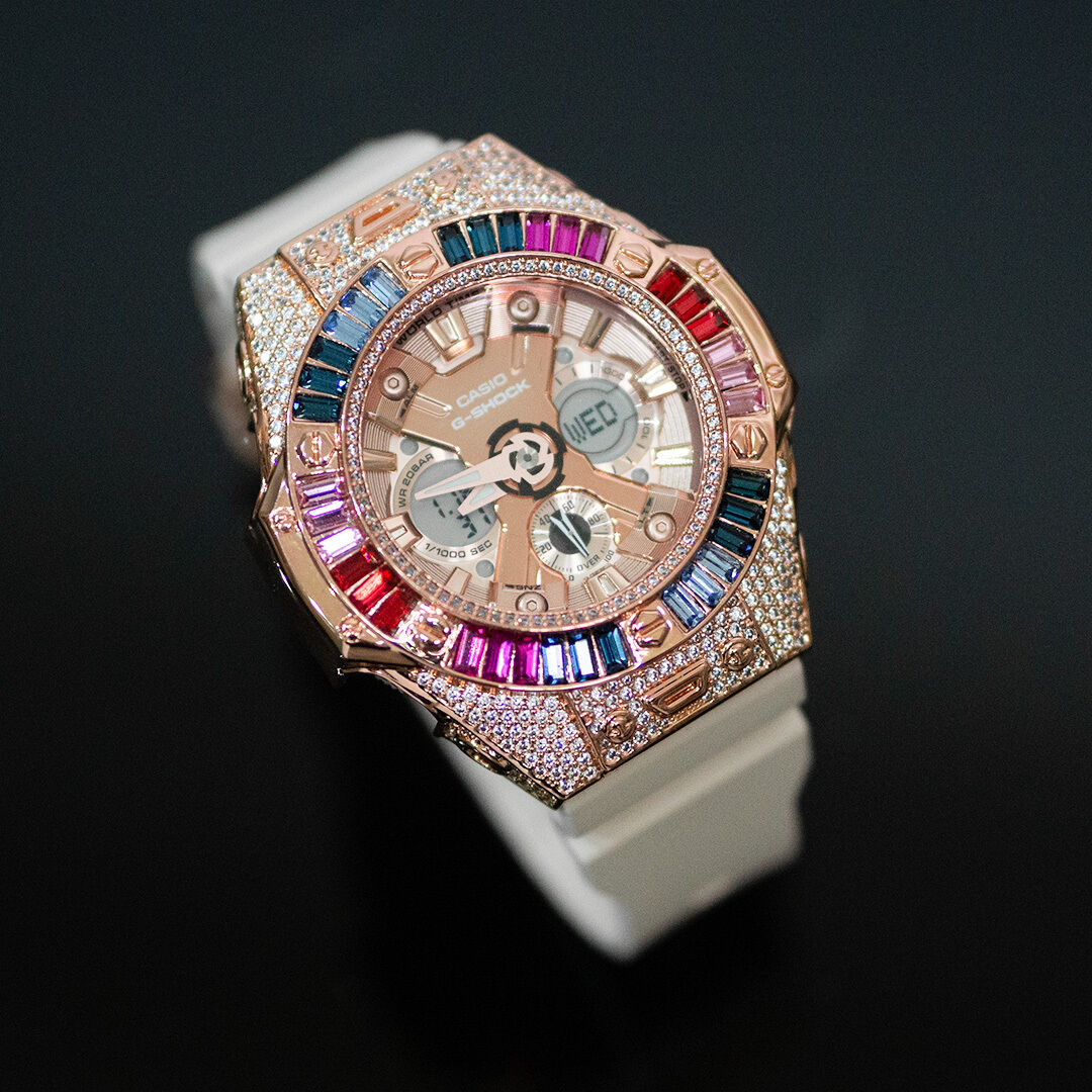 Customised Casio G-Shock watch accessories.